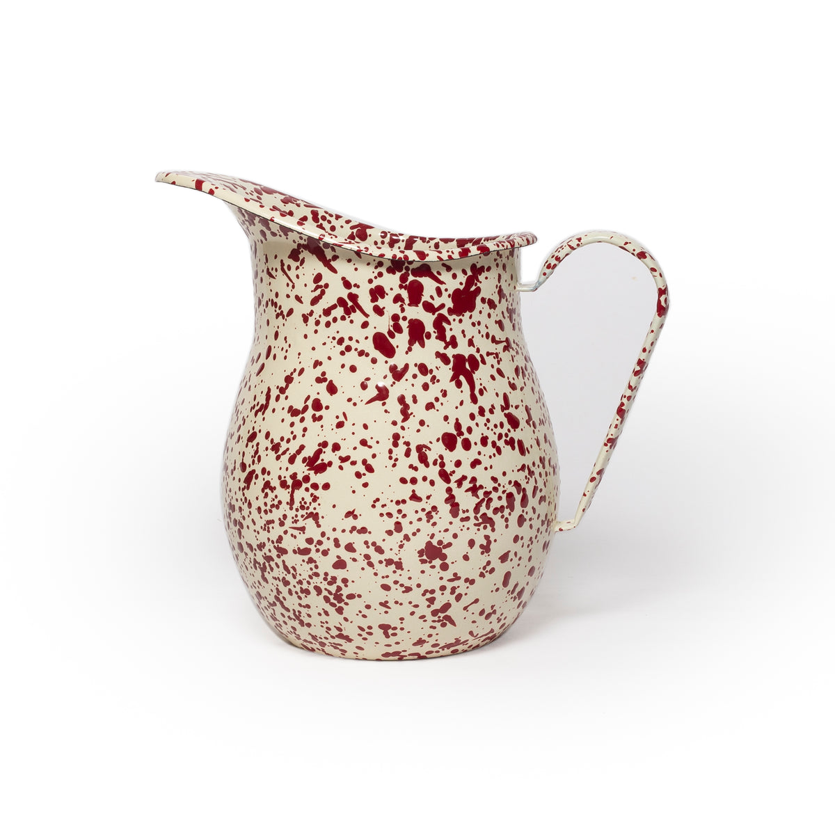 Splatter Enamel Large Pitcher in Burgundy and Cream | Clove & Creek