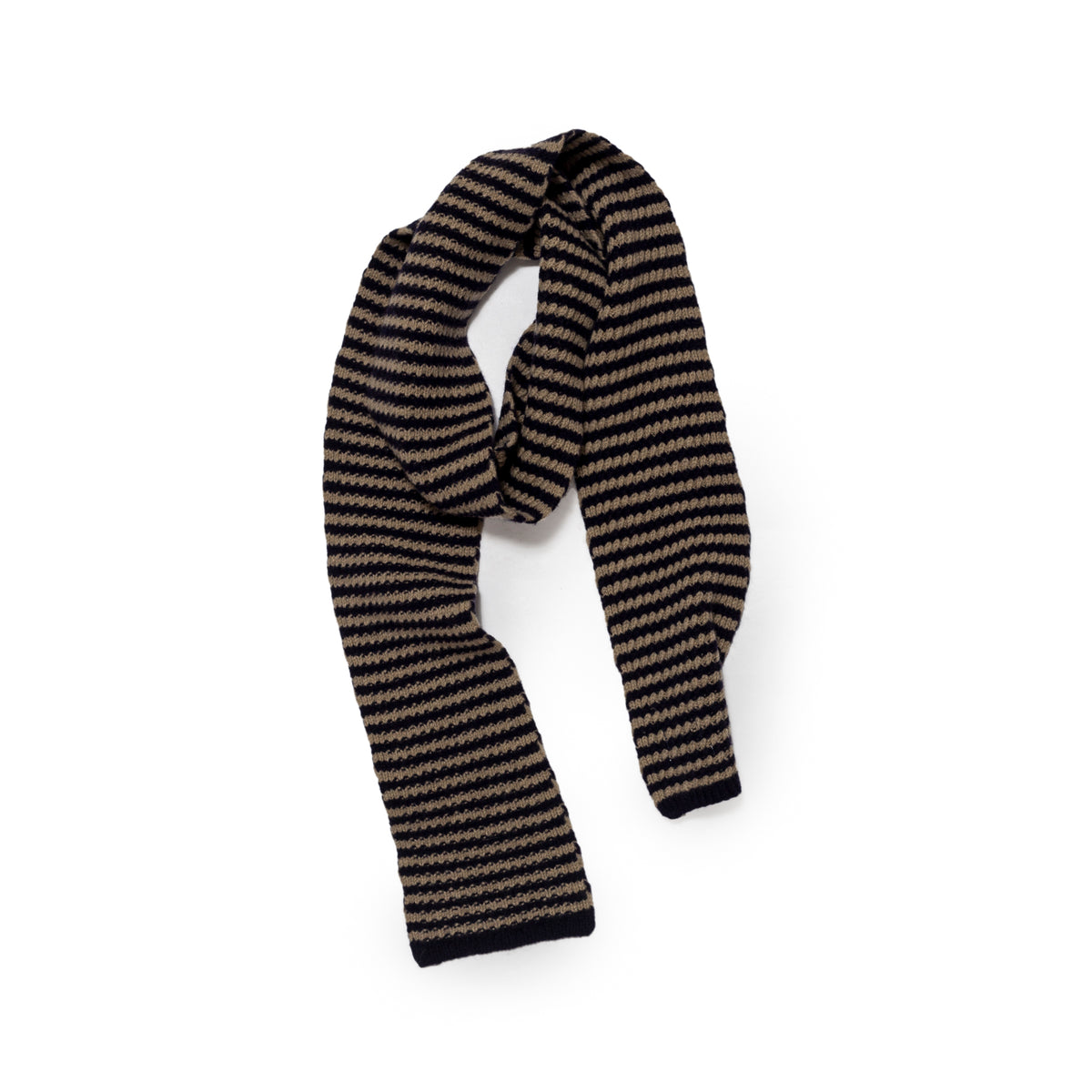 Toast Micro Cable Striped Wool Scarf | Clove & Creek
